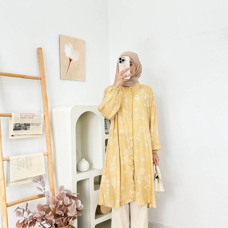 Jual Chayra Long Tunik Motif Rayon Diamond Katun Premium By Lemoa ...
