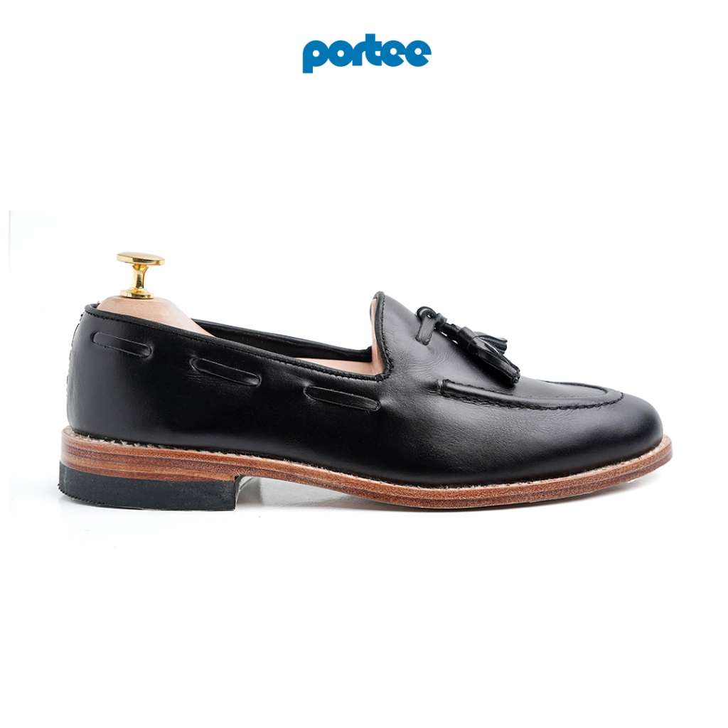 Jual Portee Goods Sepatu Kulit Pantofel Pria Loafers Slippers Hitam ...