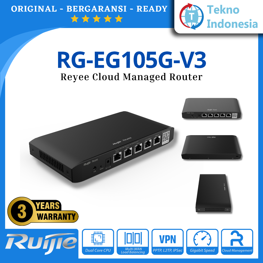 Jual Ruijie Reyee RG-EG105G-V3 5 Port Gigabit Cloud Managed Router | Shopee Indonesia