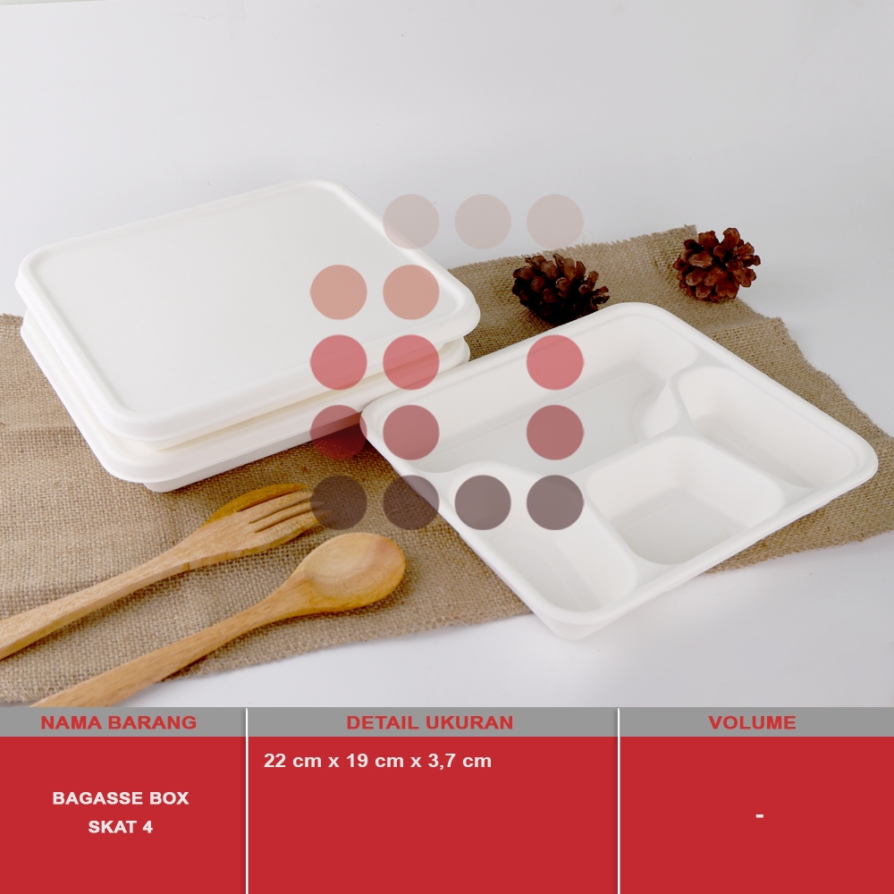 Jual BAGASSE BOX SKAT 4 + LID KEMASAN RAMAH LINGKUNGAN TERBUAT DARI ...