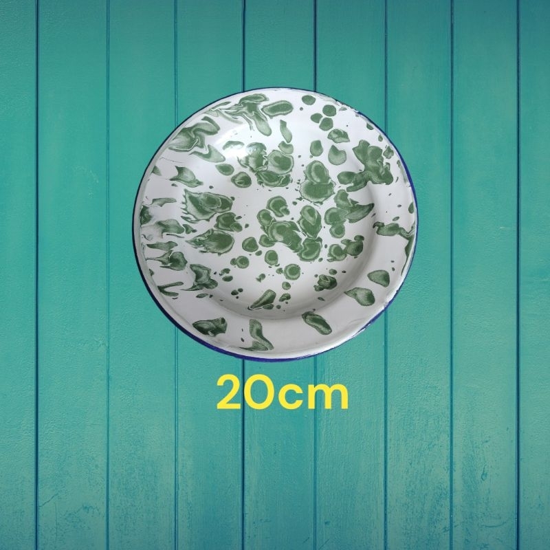 Jual piring seng enamel motif lurik 20cm | Shopee Indonesia