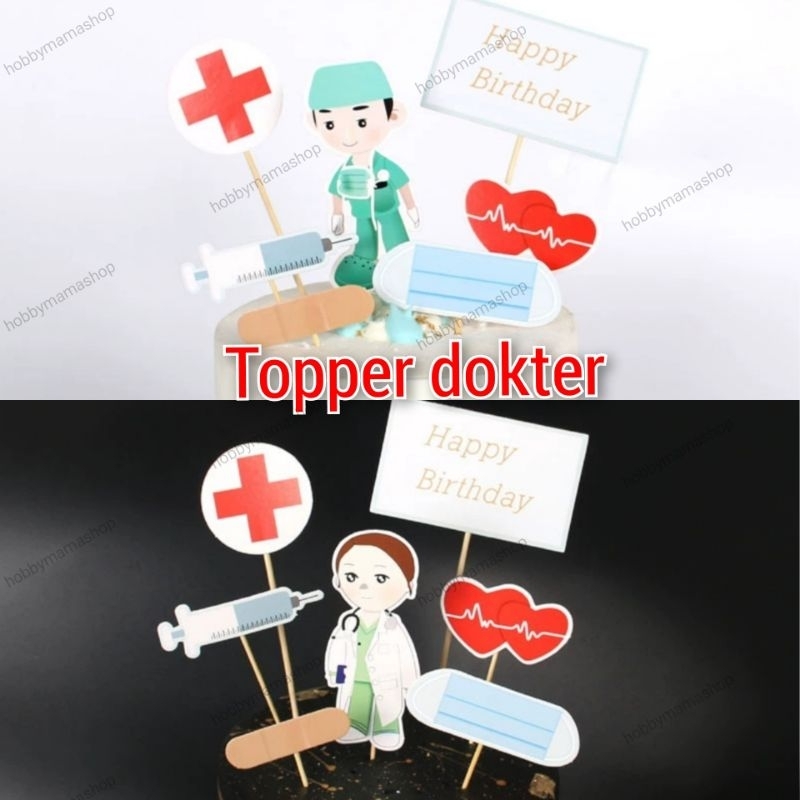 Jual Topper cake hiasan kue tema dokter | Shopee Indonesia