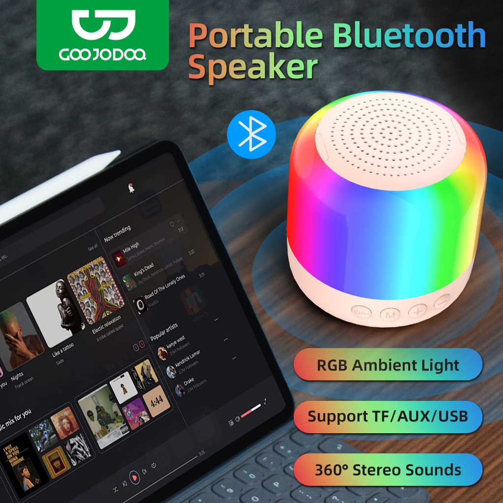 Jual GOOJODOQ RGB Portable Bluetooth 5.3 Speaker 360-degree immersive ...