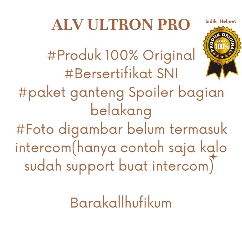 Jual HELM ALV ULTRON PRO 100% ORIGINAL, HELM GANTENG ALV, Helmet Half ...