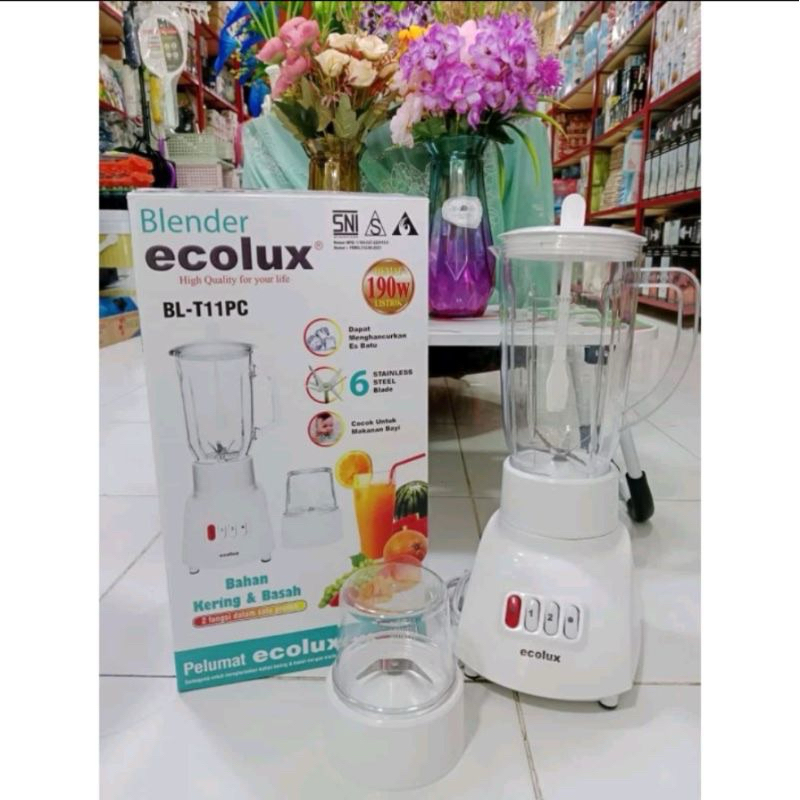 Jual Blender ECOLUX 2 in 1. gelas plastik. BL-T11PC. Pelumat basah & kering | Shopee Indonesia