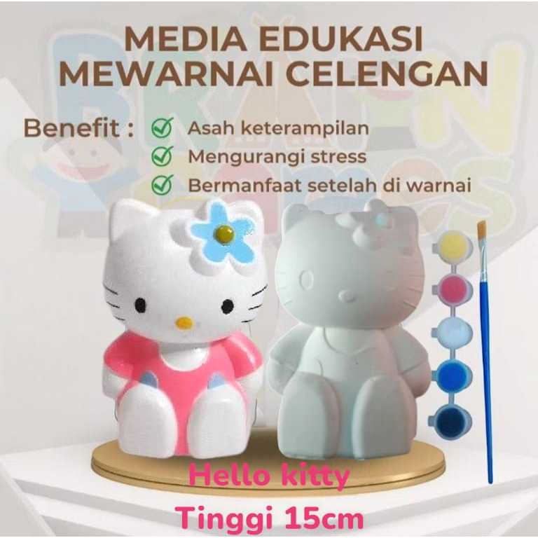 Jual MELUKIS CELENGAN HELLO KITTY - MEWARNAI CELENGAN GYPSUM - DIY ...