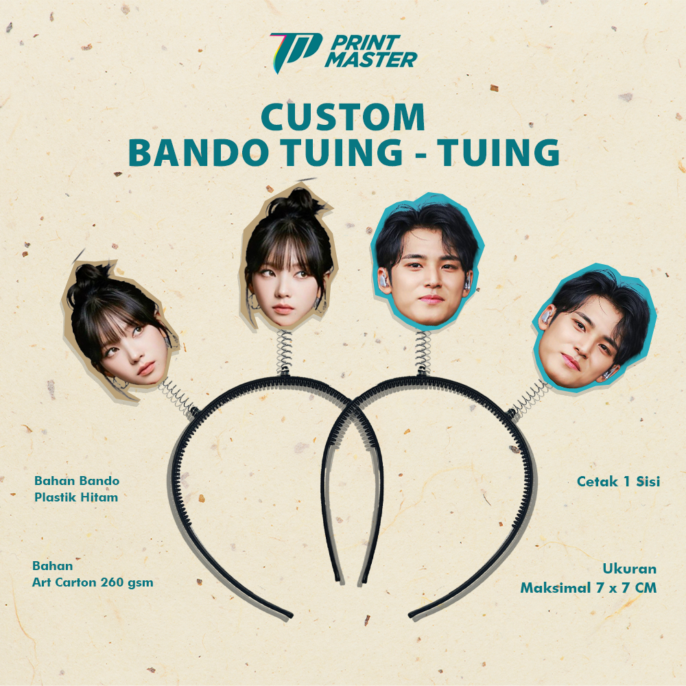 Jual Cetak Custom Bando Tuing Tuing/Print Bando Konser/Bandana Headband ...