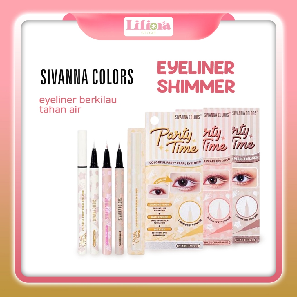 Jual SIVANNA COLORS Party Time Pearl Eyeliner Waterproof Glitter ...