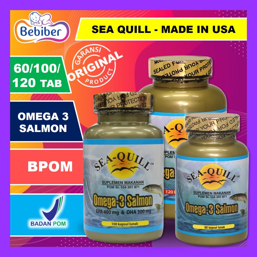 Jual Sea-Quill Omega 3 Salmon Series / Sea Quill Minyak Ikan / Seaquill ...