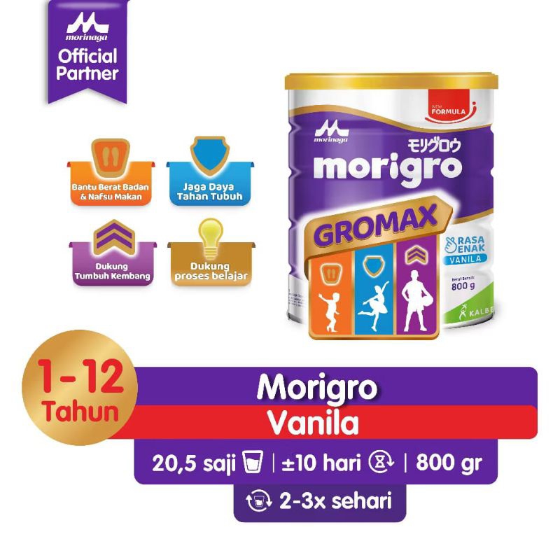 Jual MORIGRO GROMAX 1-12TAHUN 800g VANILLA exp 2026 (Packing bubble dan ...