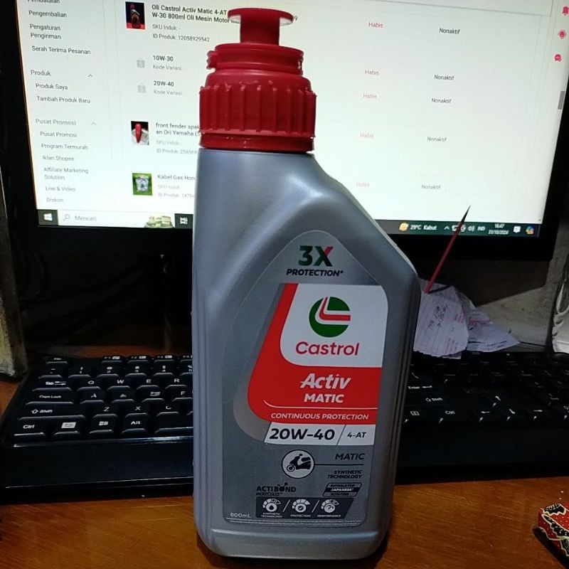Jual Oli Castrol Activ Matic 4-AT SAE 20W-40 dan 10W-30 800ml Oli Mesin ...