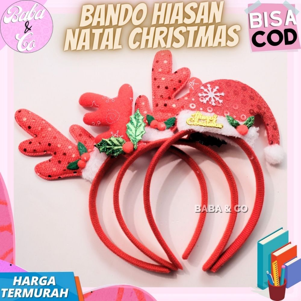 Jual BANDO NATAL BANDO SANTA CHRISTMAS LUCU UNIK HIASAN BANDO TOPI ...