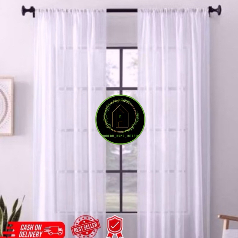 Jual Vitrase Gorden Voile Putih Polos Import Premium Model Serut Mewah ...