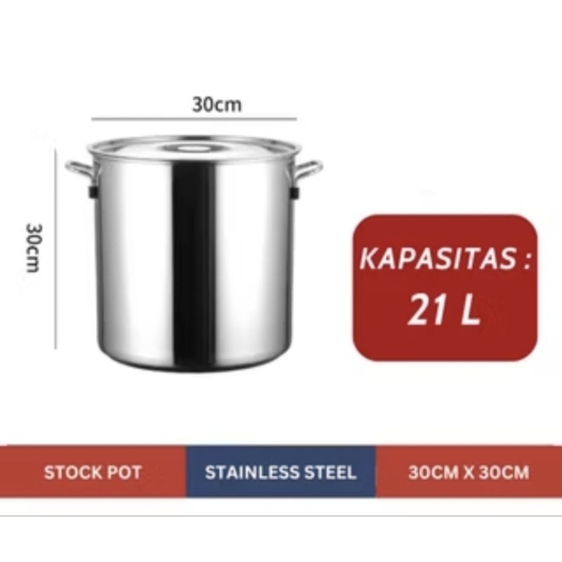 Jual Panci stainless 304 panci sop bakso stockpot Royal Star 30 cm (21 ...
