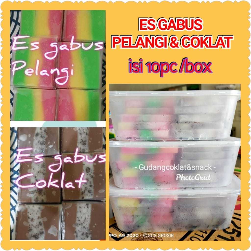 Jual ES GABUS MIX ( PELANGI DAN COKLAT) 1 BOX ISI 10 PCS | Shopee Indonesia