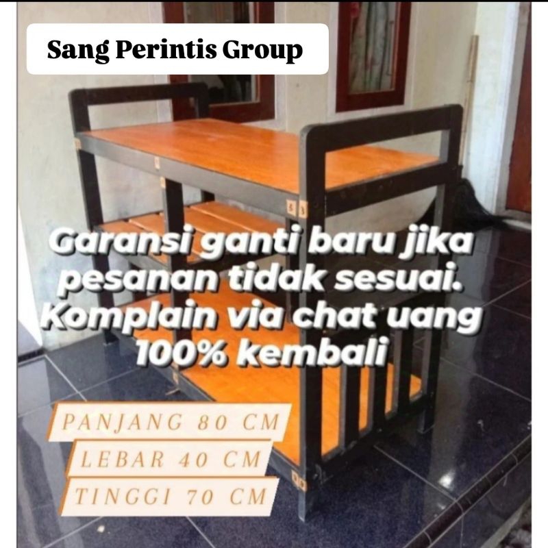 Jual Meja kompor gas dua tungku dari kayu | Meja dapur serbaguna dan ...
