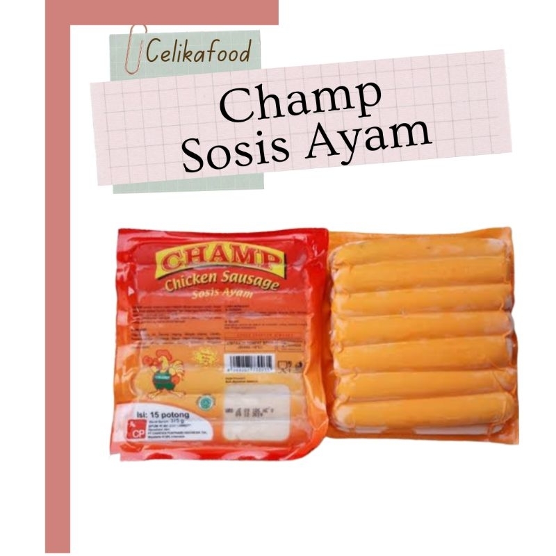 Jual Sosis Ayam Champ 375gr Isi 15 Chicken Sausage | Shopee Indonesia