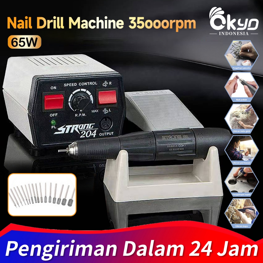 Jual ⭐GARANSI 1 TAHUN⭐65W Electric Nail Drill Machine 35000RPM Pedicure ...