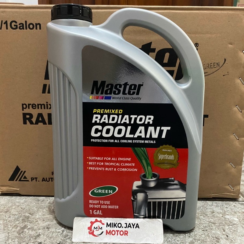 Jual AIR RADIATOR COOLANT MASTER PREMIXED 4 LITER WARNA HIJAU | Shopee ...