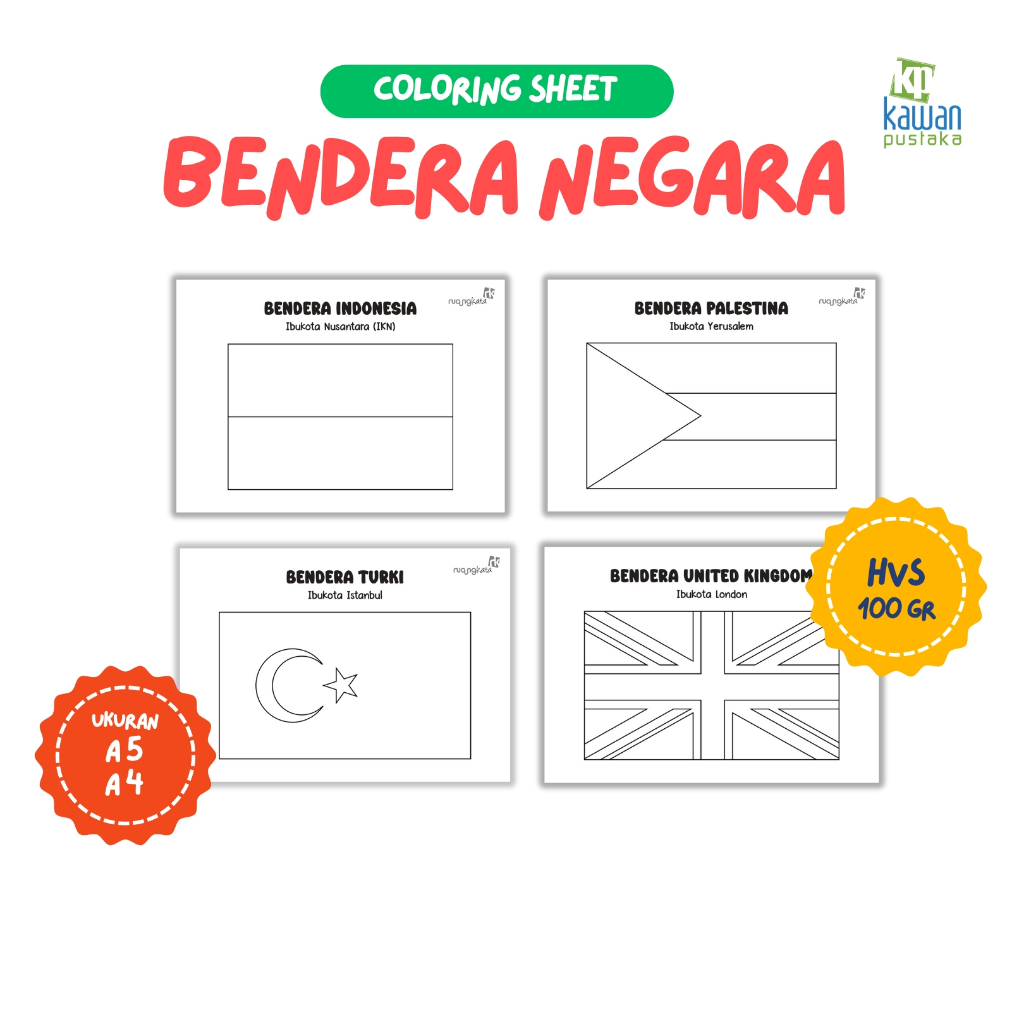 Jual Kawan Pustaka - Lembar Mewarnai/Kertas Mewarnai/Coloring Sheet ...