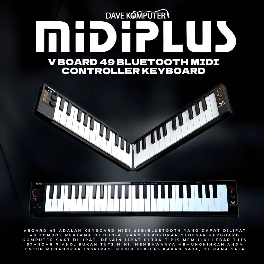 Jual MIDIPLUS VBOARD 49 / V BOARD 49 Bluetooth Midi Controller Keyboard ...