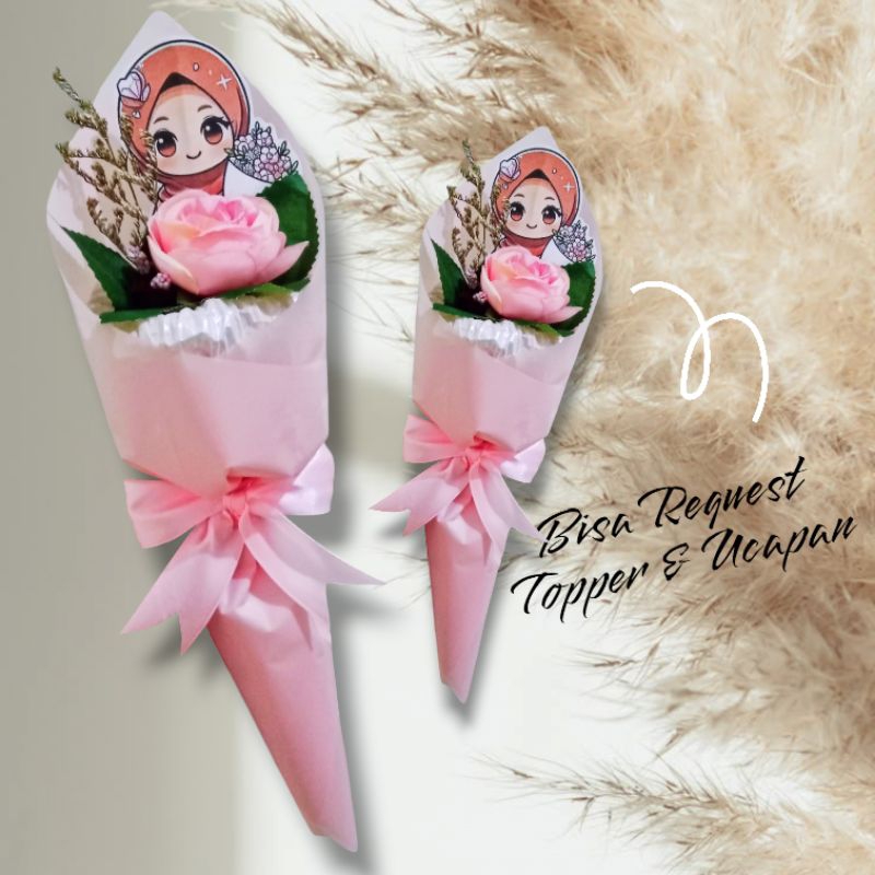 Jual BUKET BUNGA SINGLE / BUKET BUNGA HARI GURU / BUKET TOPPER GURU ...