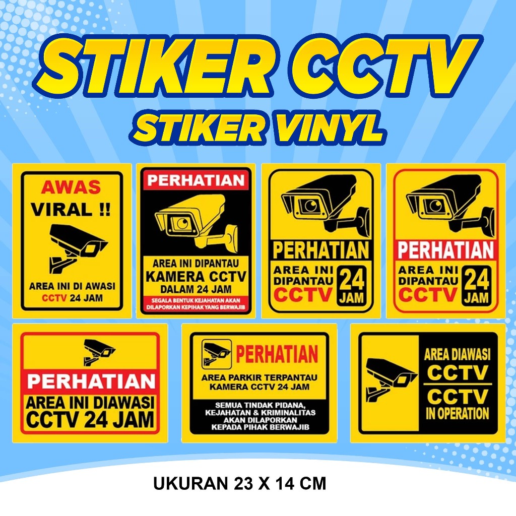 Jual Stiker pengawasan CCTV, Stiker CCTV, Stiker Peringatan CCTV ...