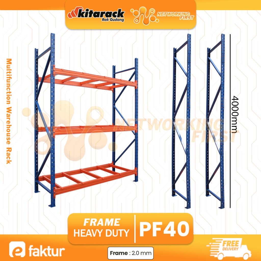 Jual KITARACK Rak Palet Frame Tinggi 4M Pallet Rack Frame Heavy Duty ...