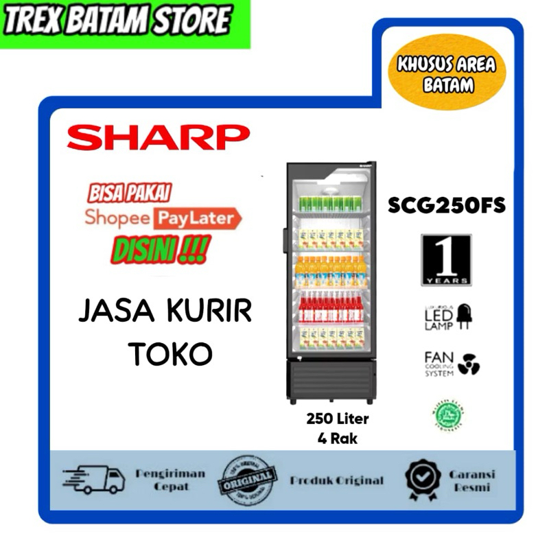 Jual SHOWCASE SHARP SCG 250 FS 250L 4RAK GARANSI RESMI [ BATAM ...