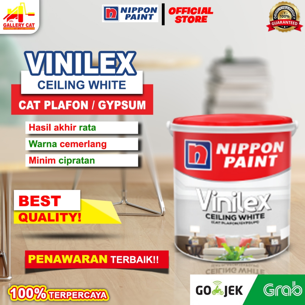 Jual NIPPON Vinilex Ceiling White (Cat Plafon/Gypsum) 25kg | Shopee ...