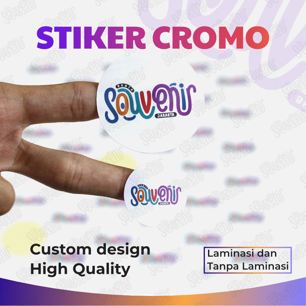 Jual Cetak Sticker CHROMO Laminasi GLOSSY/DOFF Free Desain Custom ...