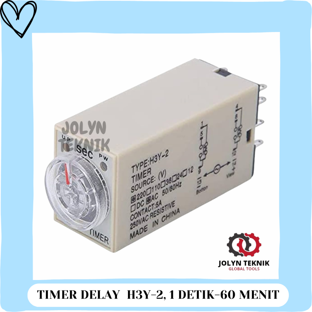 Jual DELAY TIMER RELAY H3Y-2 1 DETIK - 60 MENIT TANPA SOCKET | Shopee Indonesia