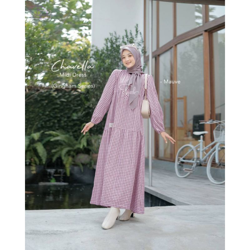 Jual Shofwah- Chavella Midi Dress (Gingham Series) | Shopee Indonesia