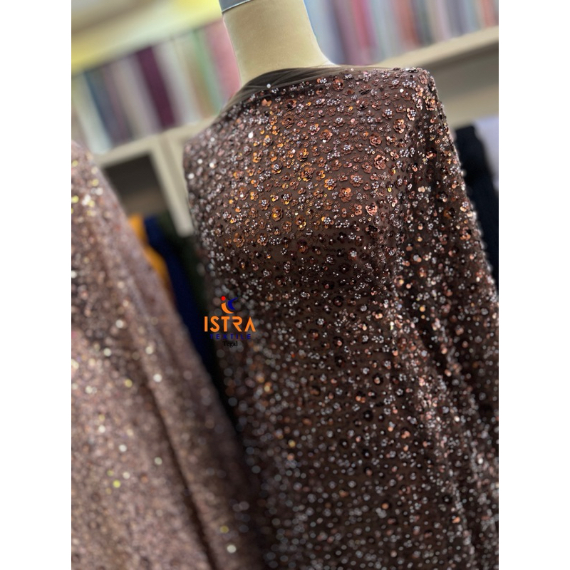Jual Tulle/Tile/Tille Floren Full Payet Bunga Timbul Lace Beading ...