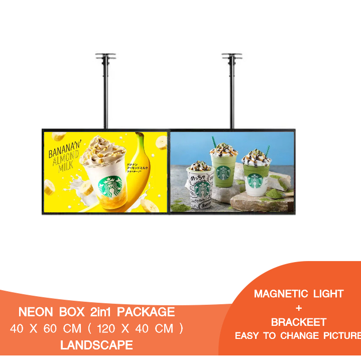 Jual NEON BOX SLIM LED LIGHT BOX Menu Paket 2in1 60x40cm ( 120x40cm ...