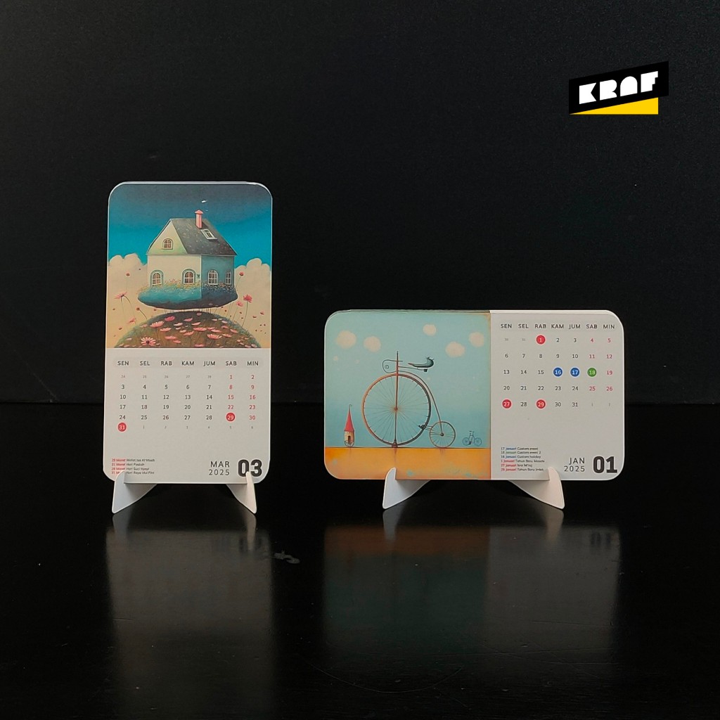 Jual Kalender custom estetik bahan tebal dan kokoh. Dapat memakai ...