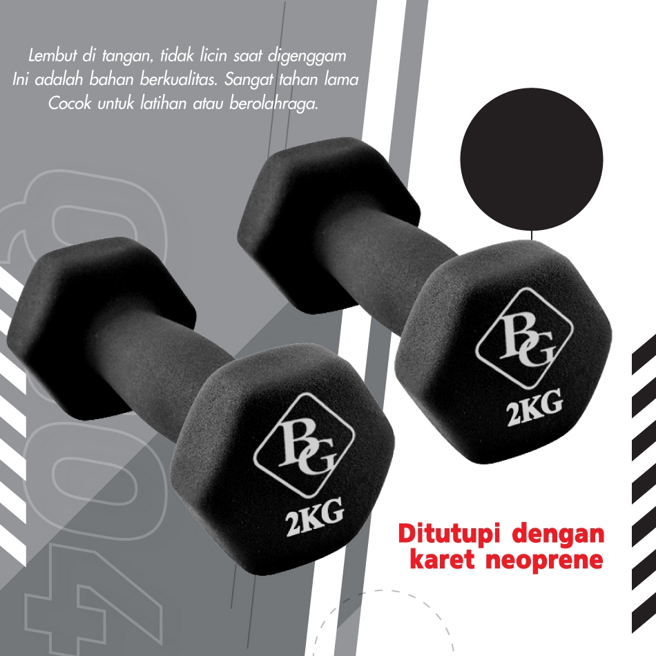 Jual BG SPORT Dumbell Barbel Neoprene Cast Iron Mini Alat Olahraga Gym ...