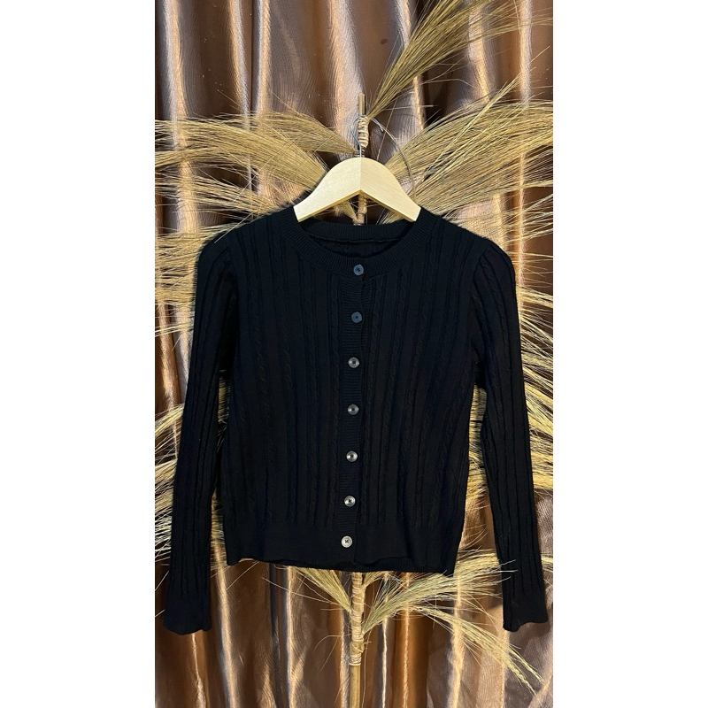 Jual Cardigan kepang hitam | Shopee Indonesia