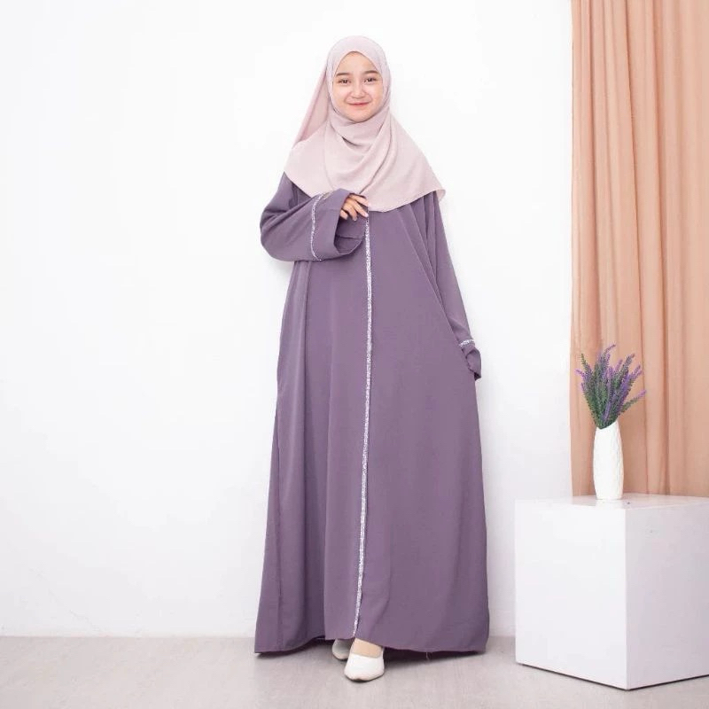 Jual GAMIS GHANIYYAH RENDA MUSLIMAH DRESS GAMIS ABAYA HITAM GAMIS ABAYA ...