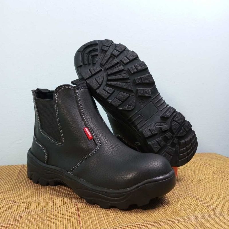 Jual sepatu safety Elastis Slip On boot king skn kulit buatan import ...