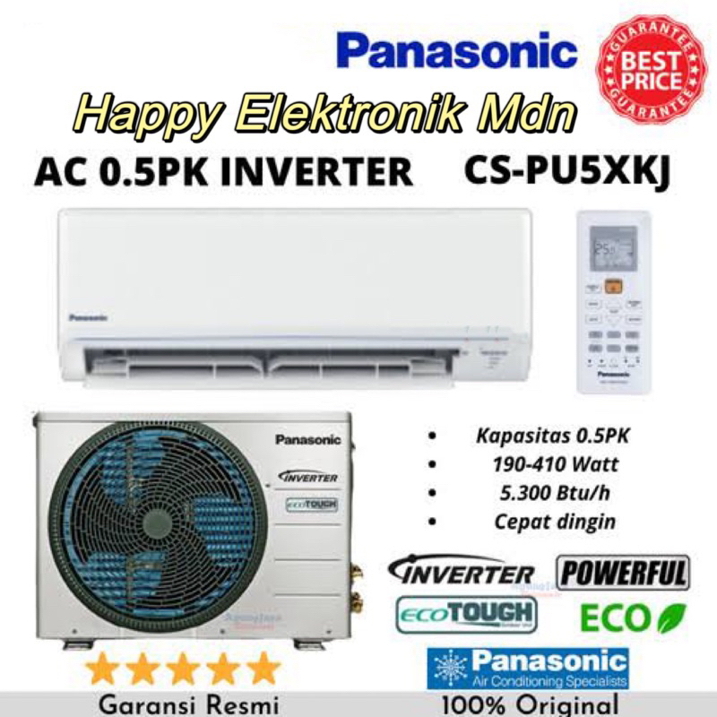 Jual PANASONIC AC INVERTER PANASONIC CS-PU5XKJ PANASONIC AC 0.5PK AC ...