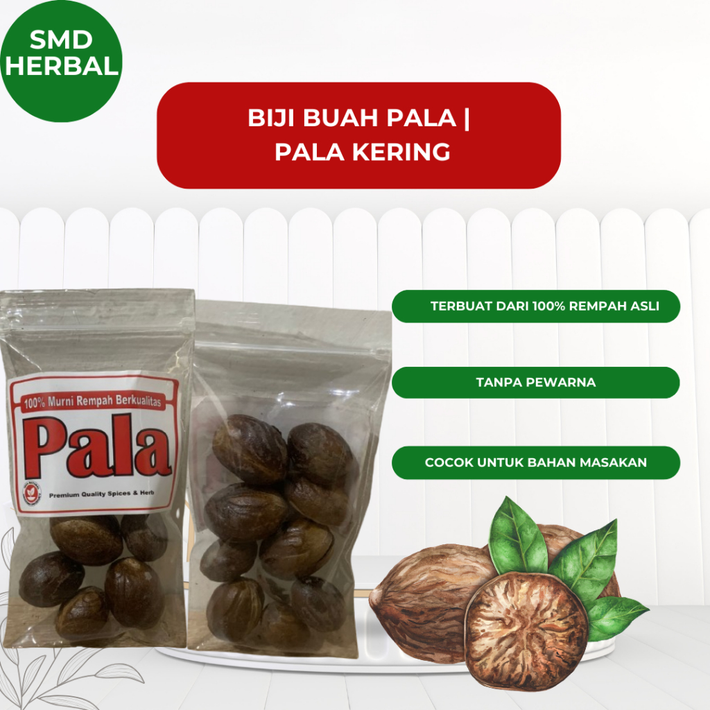 Jual Pala Biji | Biji Buah Pala | Pala Kering-SMDHerbal | Shopee Indonesia