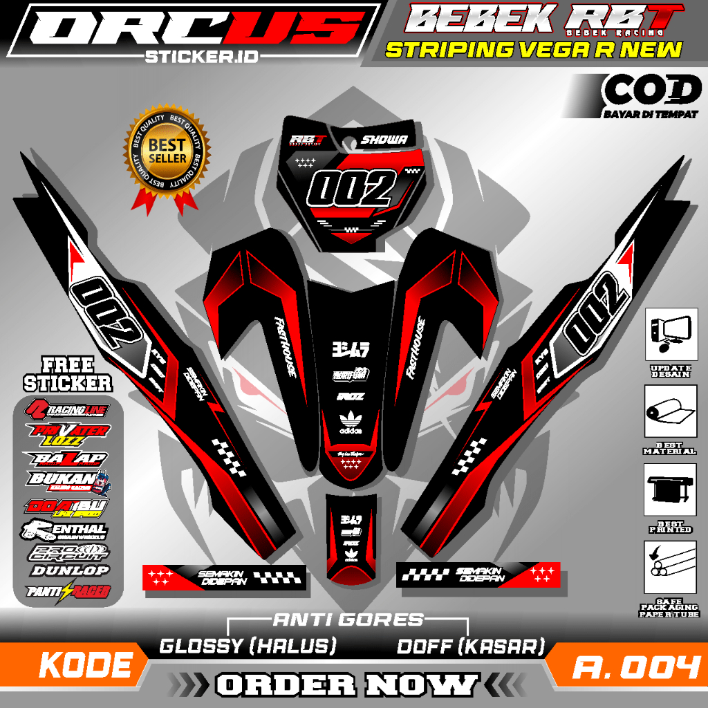 Jual (COD) Sticker Striping Yamaha VEGA R NEW MOTOR RBT BEBEK MODIF ...