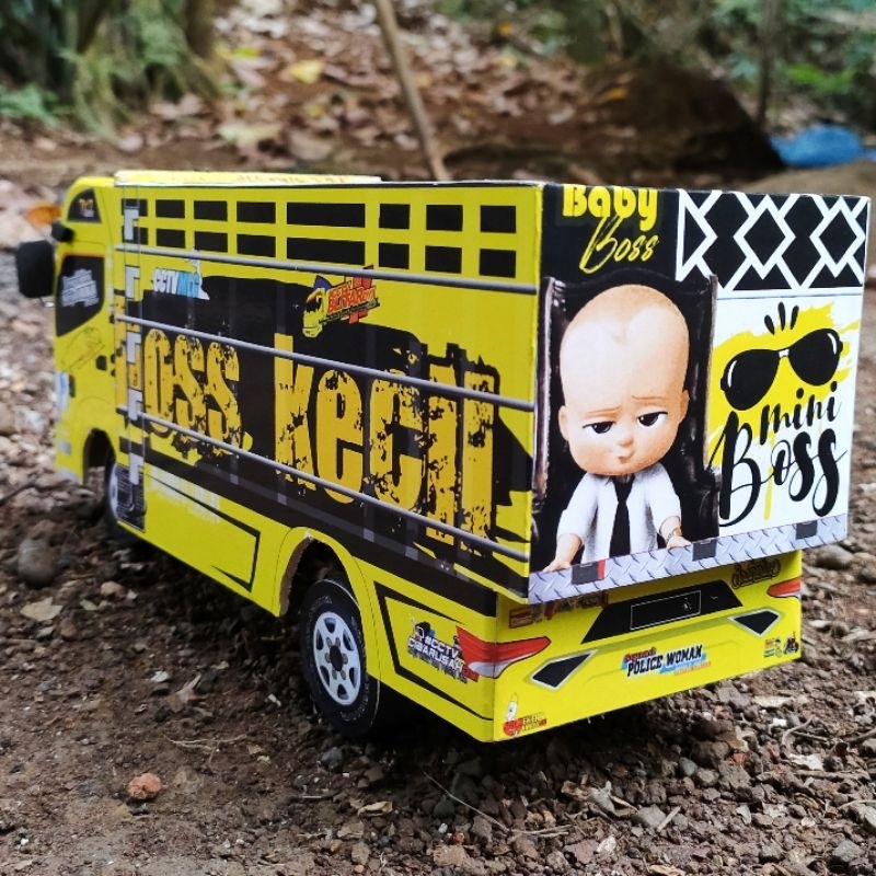 Jual truk oleng miniatur mainan anak Bos kecil kuning-putih bonus ...