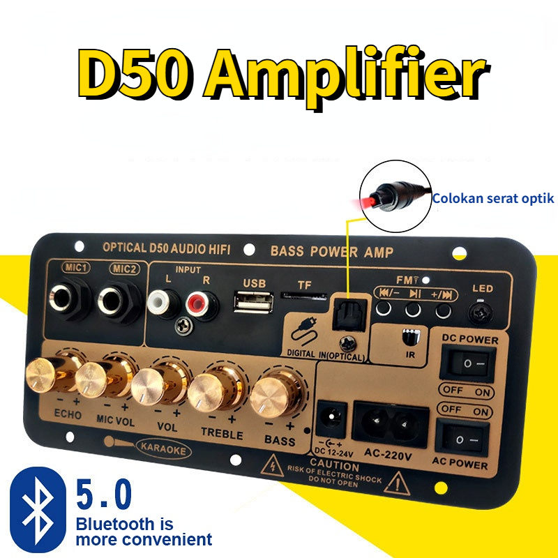 Jual D50 Amplifier board Tampilan digital Power amplifier board Untuk 8-12 Inci Speaker AC 220V ...