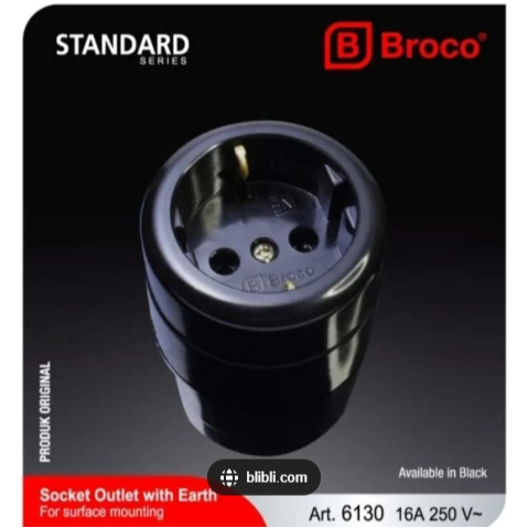 Jual Stop Kontak Arde BROCO / Stop Kontak BROCO Tempel / Outbow Hitam ...