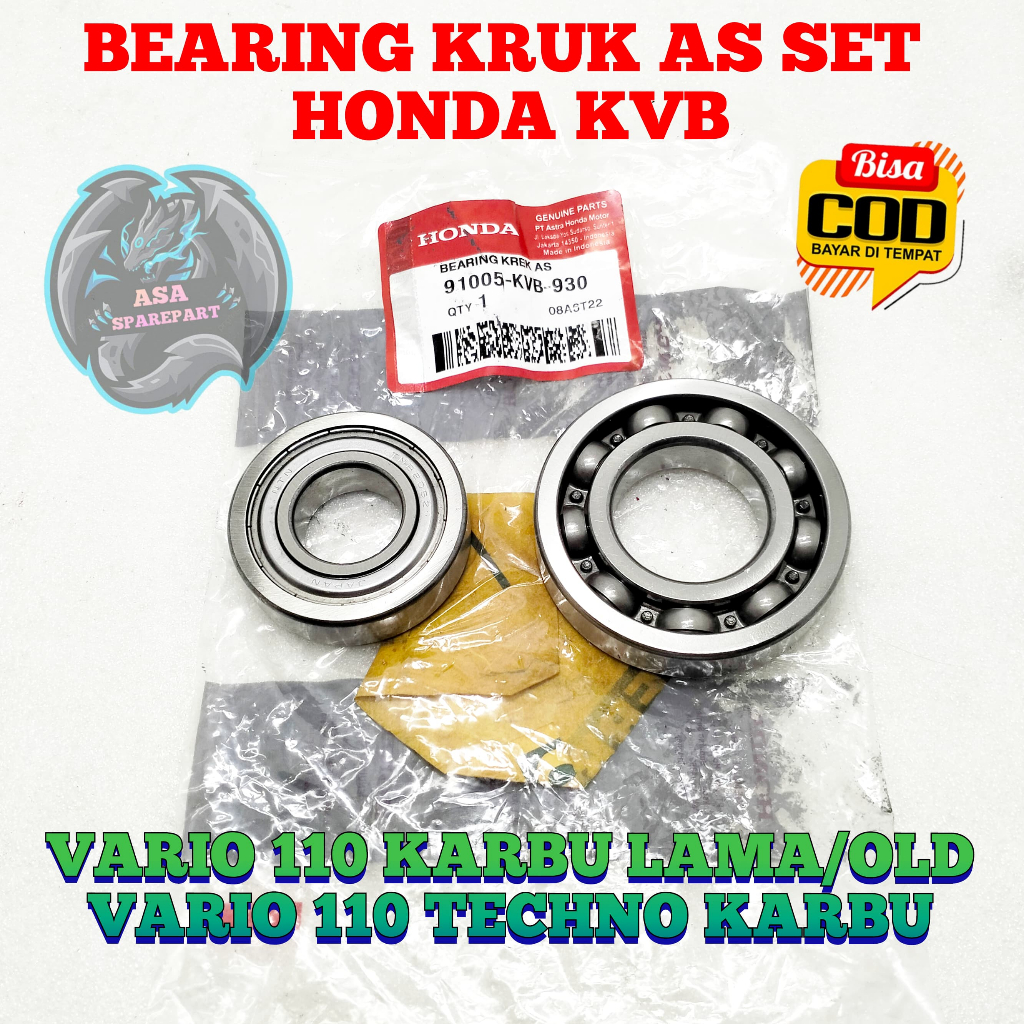 Jual BEARING KRUK AS SET KVB 2pcs ASLI ORIGINAL MOTOR HONDA VARIO 110 ...