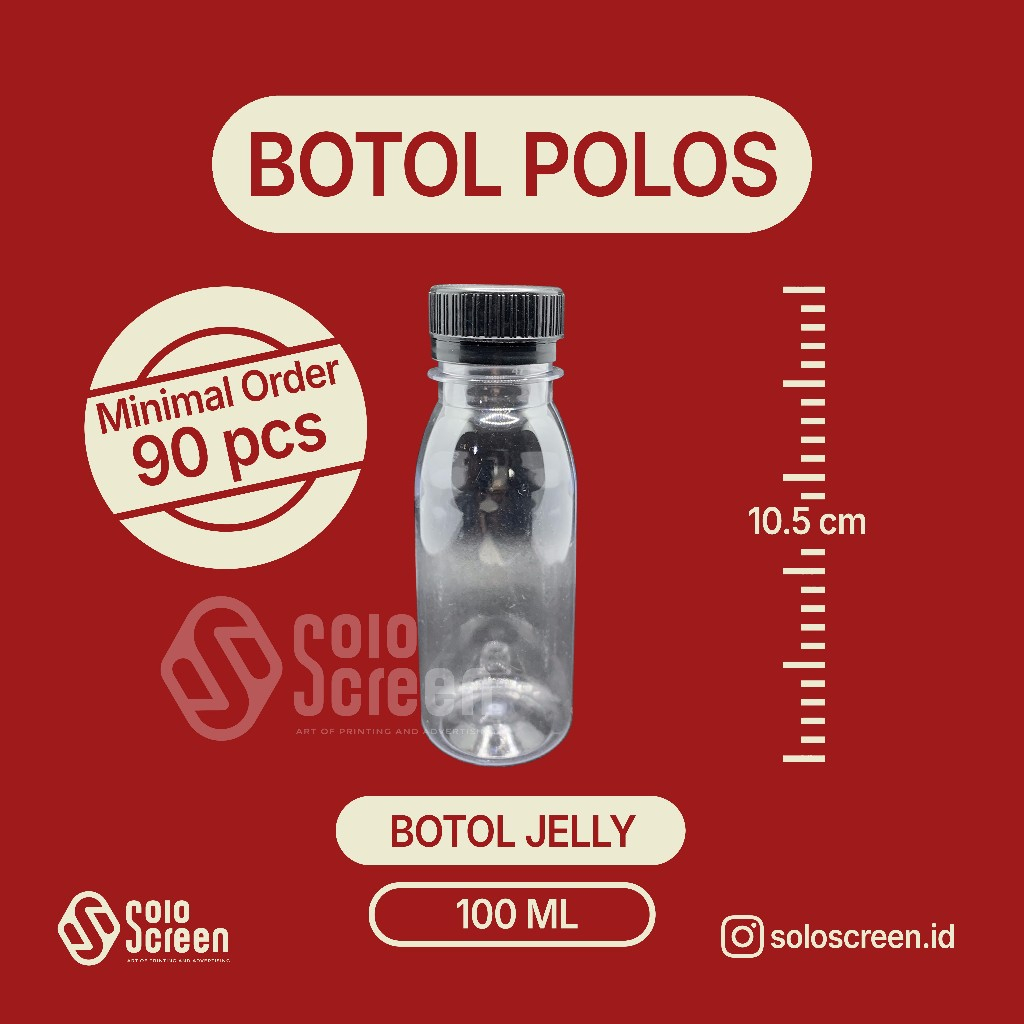 Jual BOTOL JELLY 100 ML BOTOL PLASTIK PET ( 12.5 gr ) 1 PAK ISI 90 PCS ...