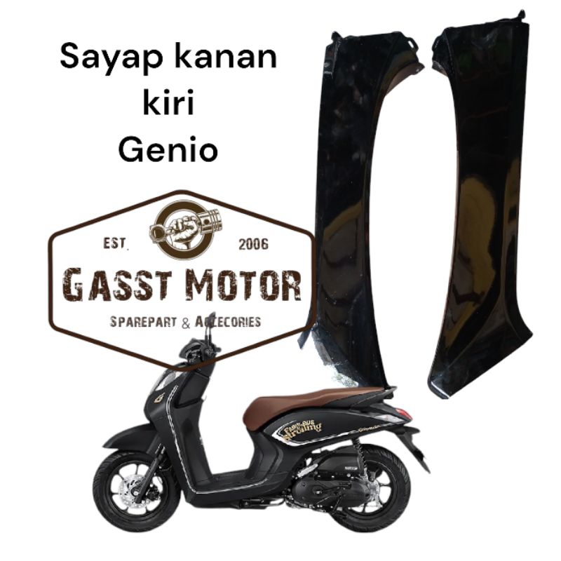 Jual Sayap Tebeng kanan kiri Genio Hitam Dof silver abu2 | Shopee Indonesia