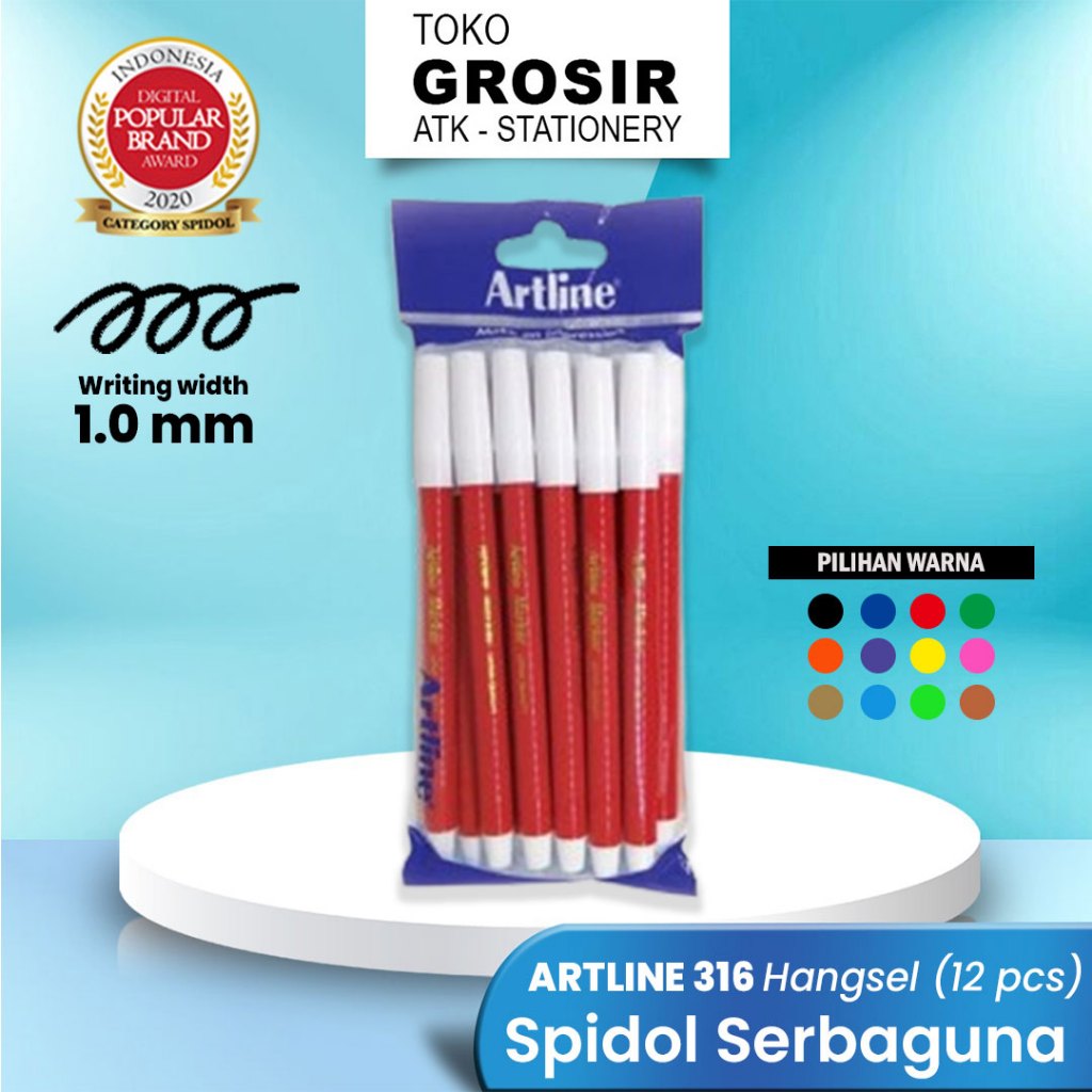 Jual GROSIR Spidol Serbaguna Artline 316 (12 pcs) / EK-316 Hangsel ...